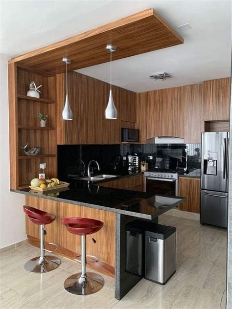 Wooden Kitchen Bar Design Small Kitchen Ideas With Bar Counter Small