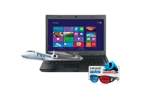 Notebook Positivo Sim Intel Core i7 3612QM 3ª Geração 4GB de RAM HD 500 GB LCD 14 3D Windows 8