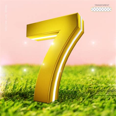 Premium Psd Number 7 Golden With Background Natural