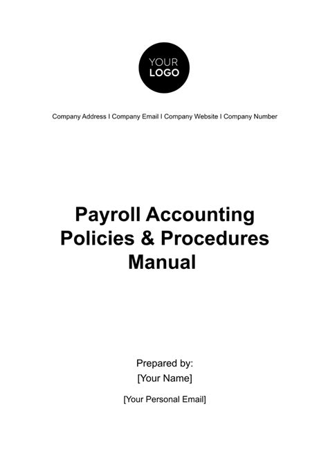 Free Payroll Accounting Policies And Procedures Manual Template To Edit Online