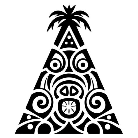 Polynesian Elements Icon Glyph Vector Isolate Silhouette Totem