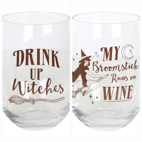 Witch Glasses Drink Up Witches My Broomstick Runs On Wine The