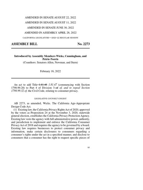 California Age Appropriate Design Code Act Pdf Privacy Information Privacy