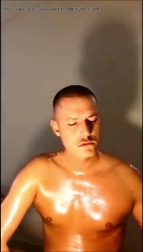 Oiled Up Young Master With Stache And Cigar