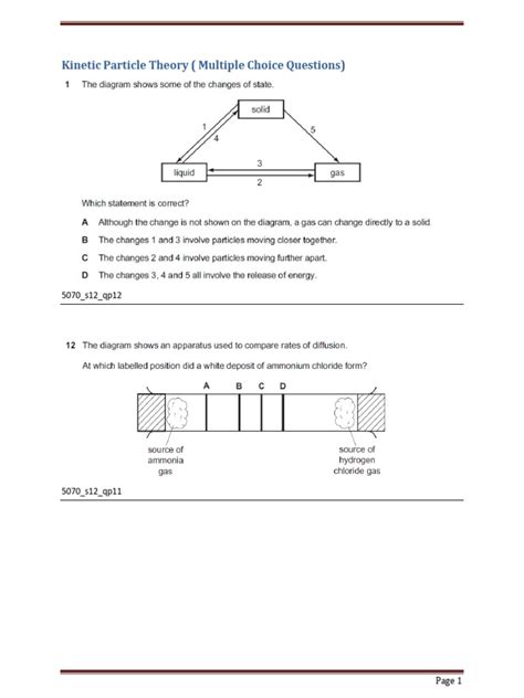 Kinetic Particle Theory Igcse Pdf