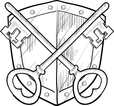 Shield And Key Security Sketch Access Password Recover Vector Access