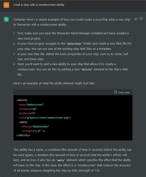 Was Trying To Use Chat Bot Gbt To Help Me Code For A Mode Is It Really That Easy😅 R Starsector