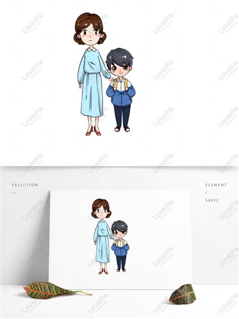 손으로 그린 만화 바람과 어머니 캐릭터 디자인 일러스트 Png 및 벡터 이미지 무료 다운로드 Lovepik