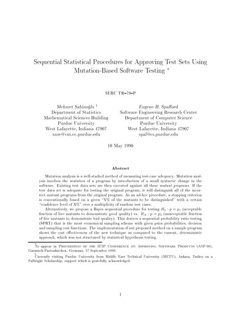 Pdf Sequential Statistical Procedures For Approving Test Sets Using