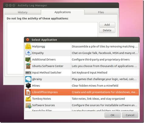 Disable And Delete Zeitgeist Logs In Ubuntu With Activity Log Manager
