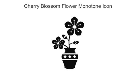 Cherry Blossom Flower Monotone Icon In Powerpoint Pptx Png And Editable Eps Format PPT Sample