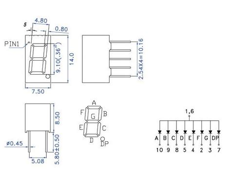 Led 7 đoạn 1 Số 0 36inch Cathode Chung