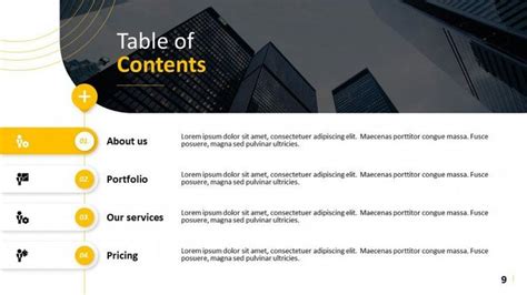 Contents Page Design For Ppt