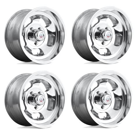 Set Of 4 Us Mags Indy 15x8 Polished Aluminum Wheels 5x5 Chevy C10 Truck