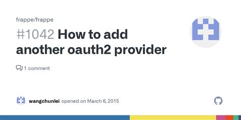 How To Add Another Oauth2 Provider · Issue 1042 · Frappefrappe · Github