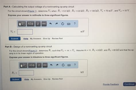 Solved Part A Calculating The Output Voltage Of A