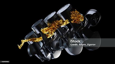 수리에 윤 활 유 오일을 가진 자동차 엔진의 3d 그림 모터 오일의 윤 활 개념 엔진 오일에 대한 스톡 사진 및 기타 이미지 엔진 오일 3차원 형태 강철 Istock