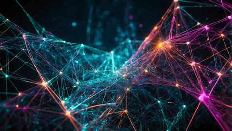 Futuristic Scientific Wallpaper With Colorful Plexus Lines Mesh
