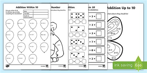 👉 Addition Within 10 Pack Ks1 Maths Teacher Made