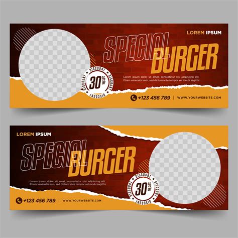 Food And Restaurant Banner Design Template 10816020 Vector Art At Vecteezy