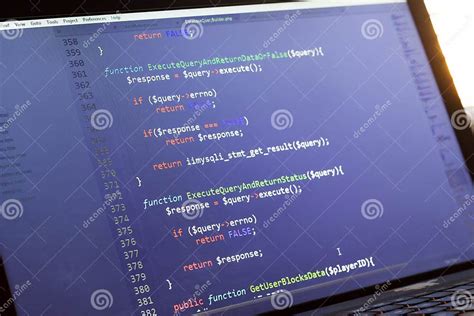 Php Back End Code Computer Programming Source Code Abstract Screen Of