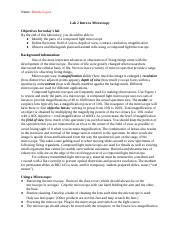 Lab Intro To Microscopy Docx Name Brenda Lopez Lab Intro To Microscopy Objectives For