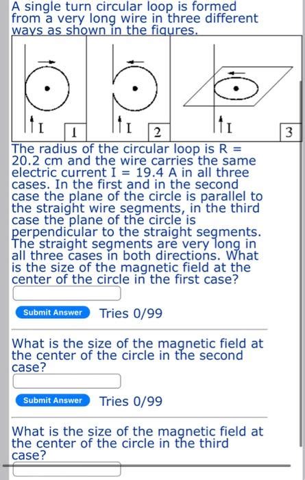 Solved A Single Turn Circular Loop Is Formed From A Very Chegg