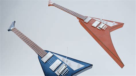 Artstation Flying V Electric Guitar Game Assets