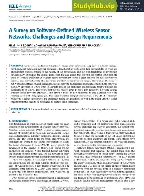 A Survey On Software Defined Wireless Sensor Networks Challenges And