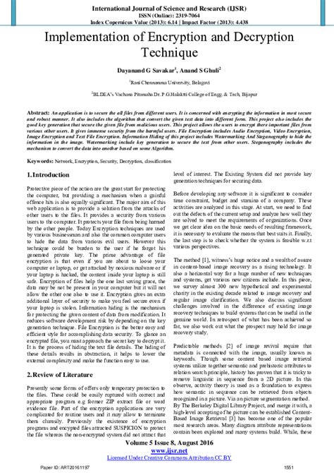 Implementation Of Encryption And Decryption Technique