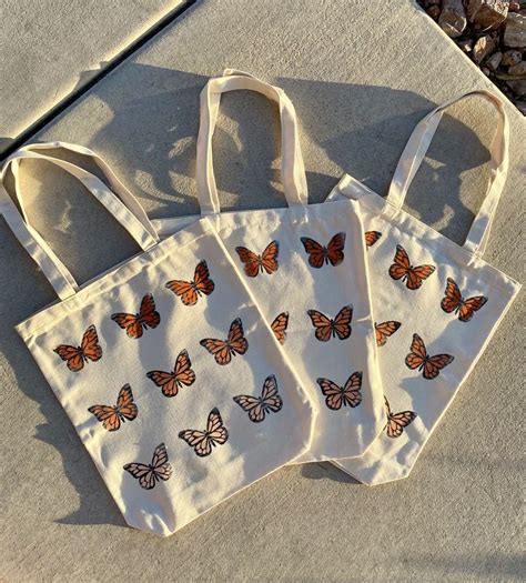 Butterfly Tote Bags Butterfly Tote Bag Craft Butterfly Print Bag Diy