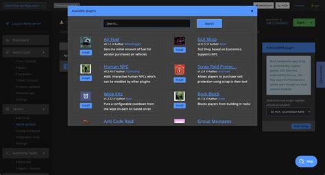 Plugin Manager GameServerApp Com
