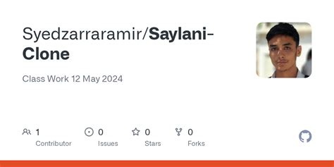 Github Syedzarraramirsaylani Clone Class Work 12 May 2024