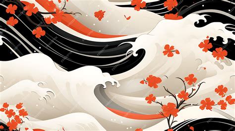 Premium Ai Image Minimalistic Drawing Of A Wave In Japanese Art Style