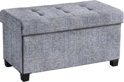Ornavo Home 30 Inch Folding Storage Ottoman With Storage Large