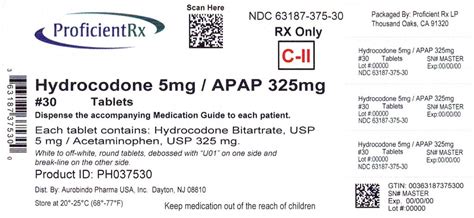 Hydrocodone Bitartrate And Acetaminophen Tablets Usp