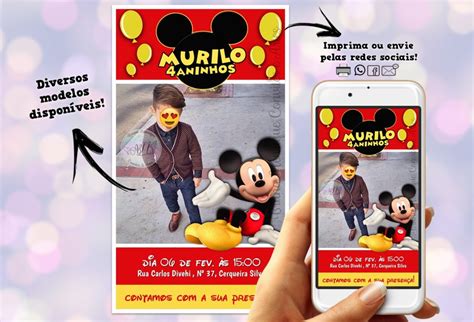 Convite Mickey Elo7 Produtos Especiais