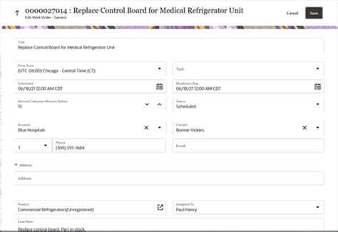 Update A Generic Work Order