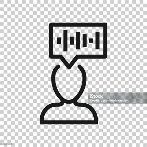 투명 한 스타일의 음성 인식 아이콘입니다 인증 사운드 벡터 일러스트 레이 션에 고립 된 배경입니다 사운드 웨이브 비즈니스 개념입니다 개성 개념에 대한 스톡 벡터 아트 및