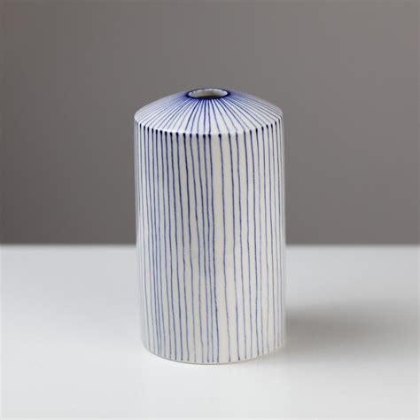 Large Folded Rim Vase Herringbone By Tamsin Arrowsmith Brown