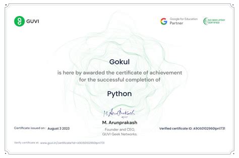 Gokul R On Linkedin Python Programming Guvi Pythoncourse