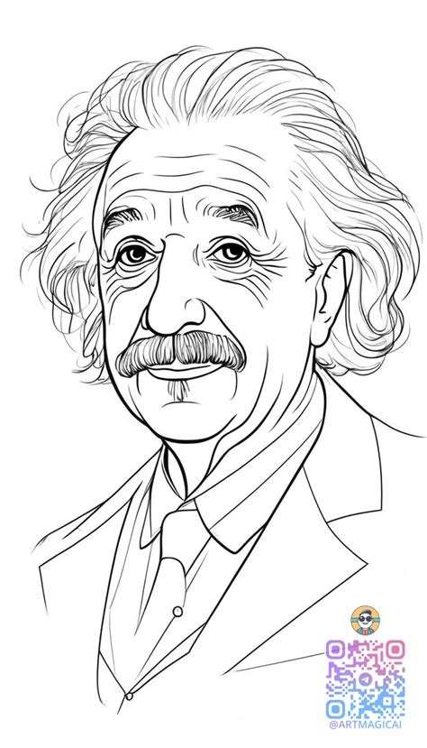 Sketch Albert Einstein Albert Einstein Portrait Pencil Drawing Coloring Book Cartoon