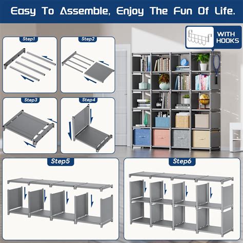 20 Cube Book Shelf Storage Organizer Large Diy