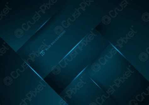 Abstract Blue Geometric Overlap Layer Background With Lighting Stock