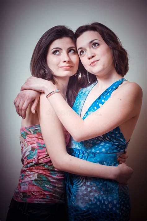 Two Beautiful Girls Kissing Stock Image Image Of Skin Happiness