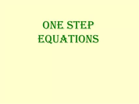 PPT Mastering One Step Equations Balanced Solutions PowerPoint Presentation ID