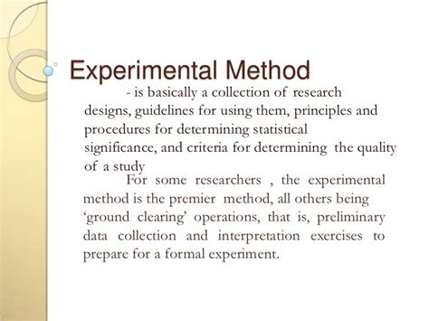 Experimental Method
