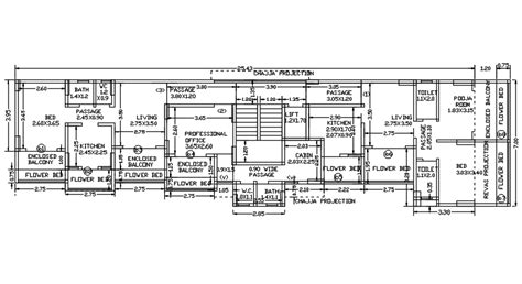 Floor Plan Of Flat In Detail Autocad Drawing Dwg File Cad File