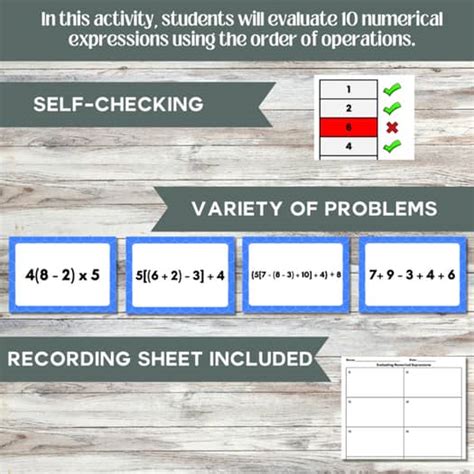 Evaluating Numerical Expressions With Order Of Operations Digital Activity