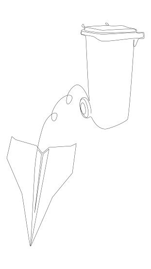 쓰레기통이 있는 종이 비행기의 연속 라인 하나 가는 선 그림 벡터 개념입니다 등고선 그리기 창의적인 아이디어 감소에 대한 스톡 벡터 아트 및 기타 이미지 Istock